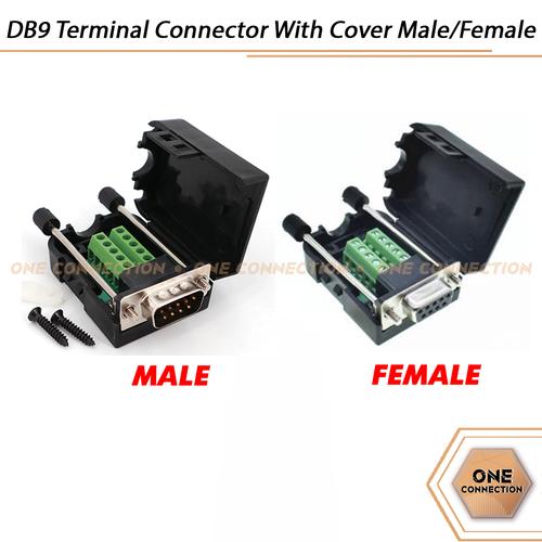 Jual DB9 Terminal Connector With Cover Male / Female / Terminal 9 Pin ...