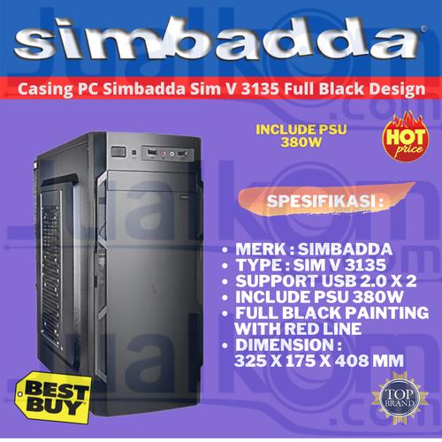 Jual Casing PC Simbadda Sim V 3135 Full Black Design - 3125 - Jakarta Pusat - Karya Citra ...