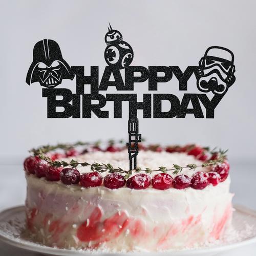 Jual Star Wars happy birthday acrylic cake topper stormtrooper darth ...