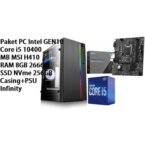Jual Paket PC Intel Gen10 Core i5 10400 NVMe 256GB RAM8GB VGA Intel UHD ...