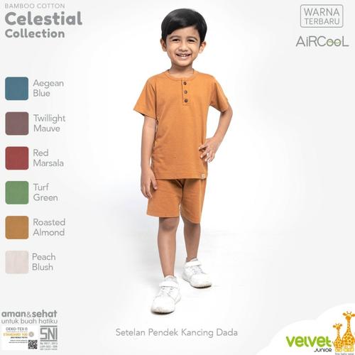 Jual VELVET Junior Celestial Collection Setelan Pendek Baju Harian Anak - Size 4, Peach Blush ...