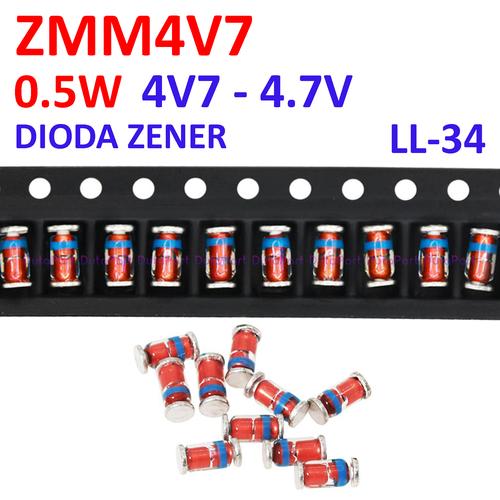 Jual ZMM4V7 0.5W 4V7 4.7V SMD SMT Dioda Zener Diode 4.7 V 1/2W LL-34 ...