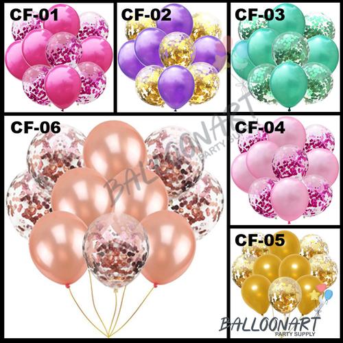 Jual [10pcs] Balon Latex Confetti Mix/Balon Ulang Tahun/Happy Birthday ...