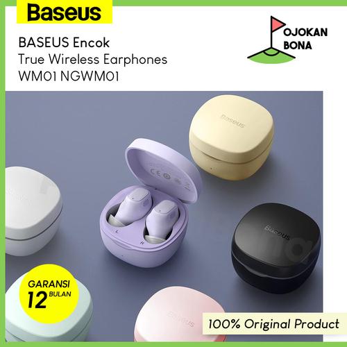 Jual BASEUS Earphone Bluetooth Encok WM01 True Wireless Earphones TWS ...