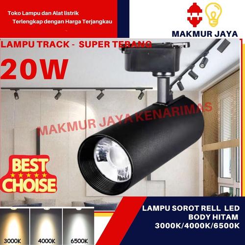 Jual LAMPU TRACK LED 20W COB Spot Sorot 20 W watt rel trek LED HITAM - PUTIH6500K - Jakarta ...