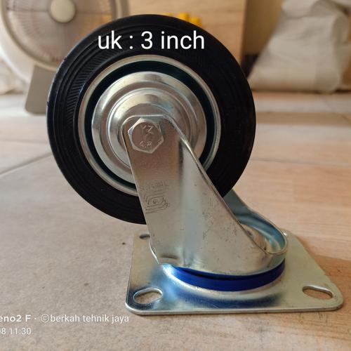 Jual roda trolly 3 inch hidup/roda trolly karet 3 inch/pcs - Jakarta ...