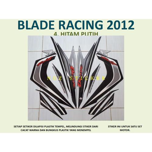 Jual Blade Racing 2012 Hitam Putih Motor Honda List Striping Sticker ...