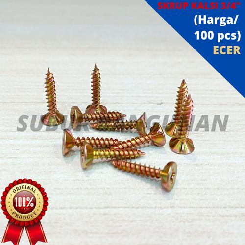 Jual 100 Pcs Skrup Grc Kuning 6 x 3/4" Panjang ± 2 Cm Sekrup Kalsi ...