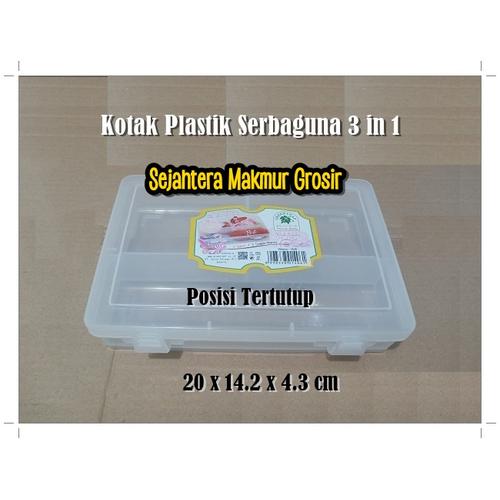 Jual Kotak Plastik Penyimpanan Container Box Aksesoris Perkakas 3 Sekat ...