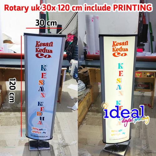 Jual Rotary Light Box Banner Stand Standing uk tinggi 120cm inc ...