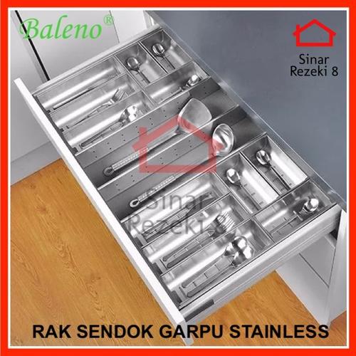 Jual Rak Tempat Sendok 4 STAINLESS Garpu Pisau Sekat Laci Dapur Alat ...