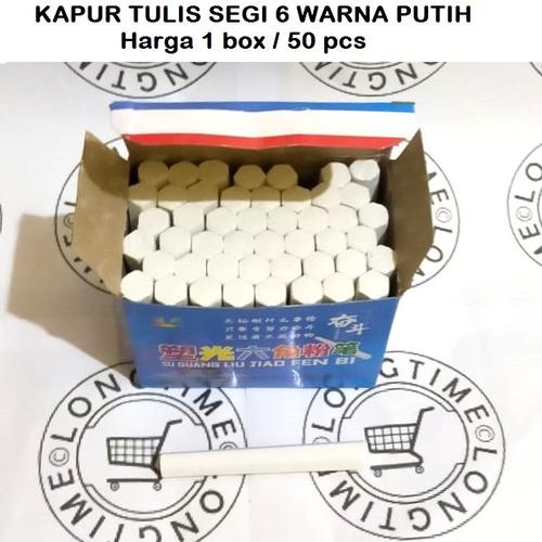 Jual Kapur Putih Segi 6 Papan Tulis 1 Kotak 50 PCS White Chalk ...