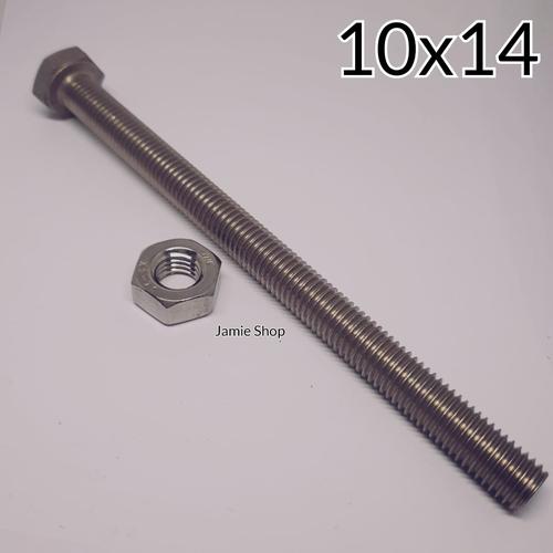 Jual MOR BAUT SS304 10X140 K17 P1.50 FULL DRAT STAINLESS MUR BAUT THE ...