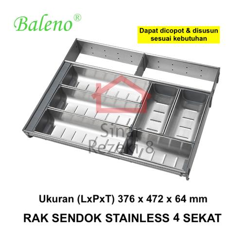 Jual Rak Tempat Sendok 4 STAINLESS Garpu Pisau Sekat Laci Dapur Alat ...