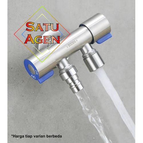Jual Keran Cabang Stop Kran Toilet WC Shower Tembok Kran Air stainless ...
