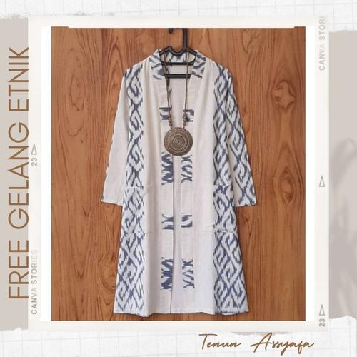 Promo Outer Longvest Etnik • Outer Kain Etnik • Tunik Tenun Troso ...