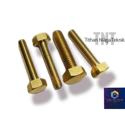 Jual Baut hexagonal kuningan m10x20 drat 1.5 m10 x 20 mm atau 2 cm ...