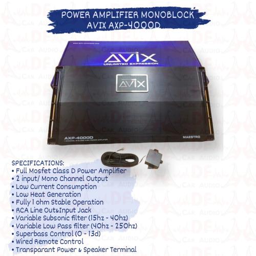 Jual Power Amplifier Monoblock AVIX AXP-4000D - Kota Bandung - DF Car ...