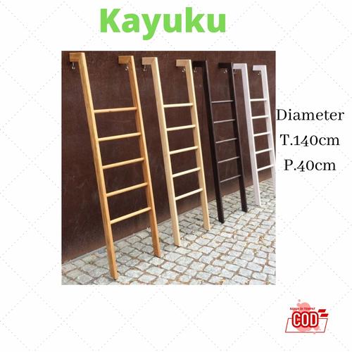 Jual Rak tangga kayu / Rak mukena / Rak handuk / Rak sajada serbaguna ...
