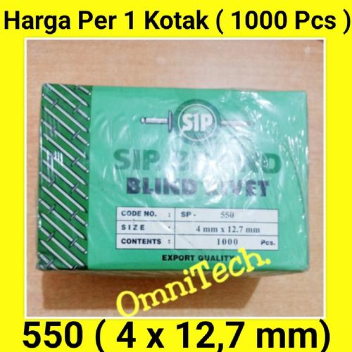 Jual "1 Dus (1000pcs)" Paku Rivet Blind Rivet 4mm 550 SIP 4 mm x 12,7 ...