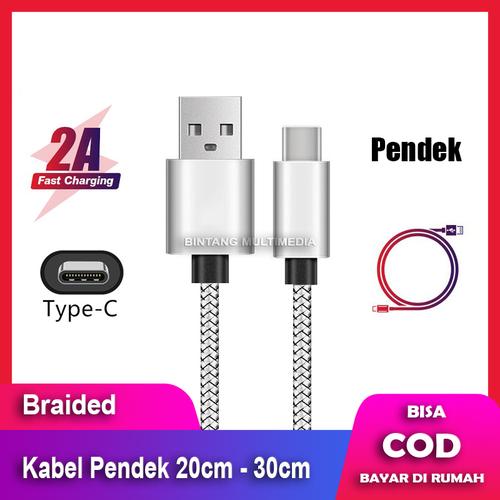 Promo Kabel USB Type C Pendek 30cm Tipe C Fast Charging for Power Bank ...