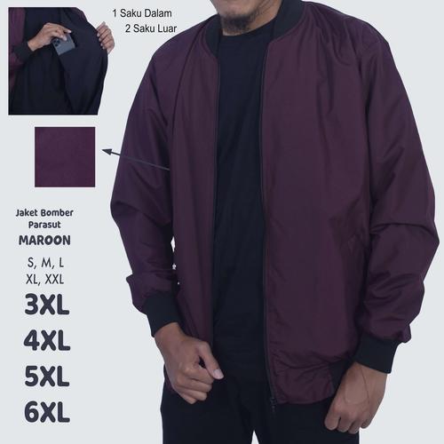 Jual Jaket Bomber Motor Parasut Pria Jumbo Parasit Big Size - Maroon ...