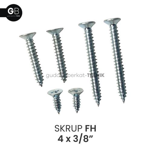 Jual SKRUP FH 4 x 3/8" (1 CM) 100 PCS TAPPING SCREW / SEKRUP KEPALA ...
