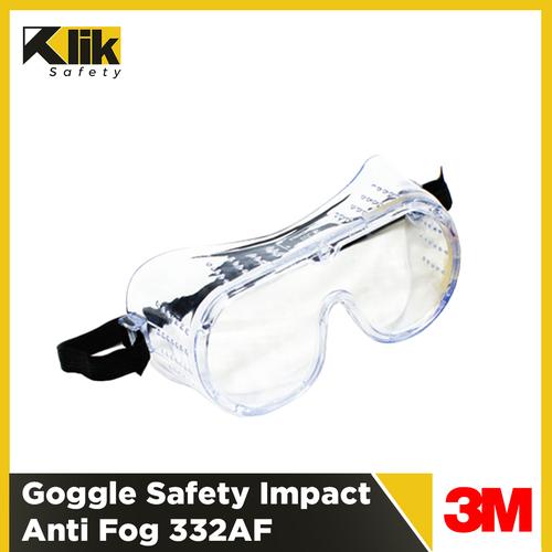 Promo Goggle Safety Impact Anti Fog 3M 332AF Clear Lens Original ...