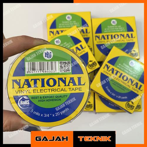 Jual Isolasi Listrik Hitam Besar 3/4 inch 20 Yards Isolasi National ...