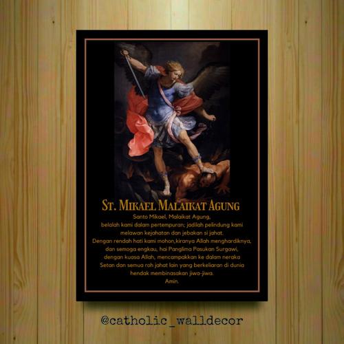 Jual Poster rohani Kristen Katolik gambar St Michael Malaikat Agung ...