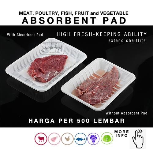 Jual 500 Pcs - Tisu Meat Fish Fruit Vegetable Absorbent Pad Daging ...
