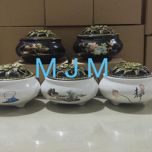 Jual tempat bakar keramik kerucut bukhur unik - putih buddha - Jakarta ...