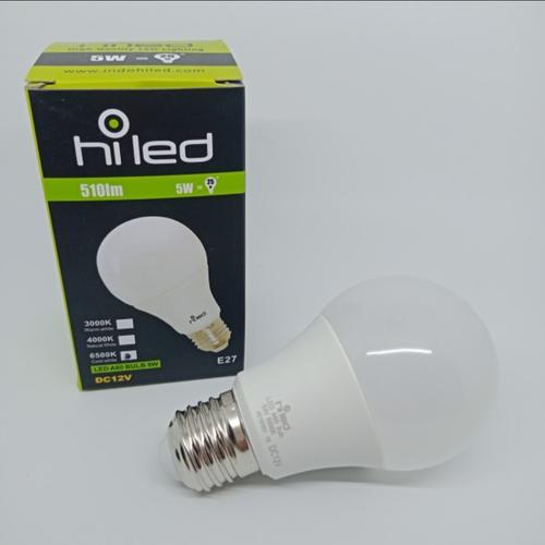 Jual Lampu Bohlam LED DC 12 Volt Hiled Bulb 5W 5 Watt Putih 6500K E27 ...