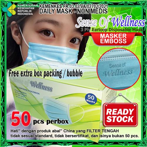 Jual Masker 3Ply Disposable Face Mask 3 Ply Earloop Daily Mask ...