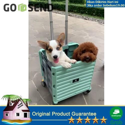 Jual Trolley Troli Box Kotak Stroller Dorong Lipat Anjing Kucing Pet ...
