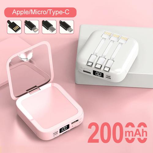 Jual Mini Powerbank 20000mAh with Mirror Fast Charging 2.1A - Putih ...