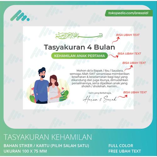 Jual Tasyakuran Kehamilan 4 bulan / syukuran 7 bulanan stiker /kartu ...