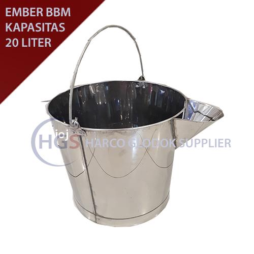 Jual Ember SPBU kapasitas 20 liter bahan stainless steel - Ember minyak ...