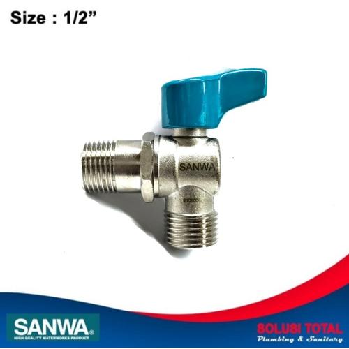 Jual Mini Angle Brass Ball Valve 1/2 Inch Kuningan Stop Kran SANWA - Jakarta Selatan - Solusi ...