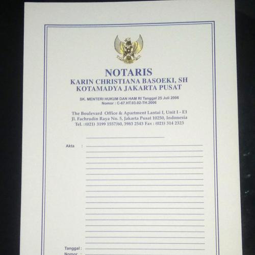 Jual cetak cover Notaris Burung Garuda Poly Mas - Kota Bekasi - ARISTO ...