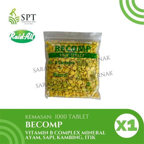 Jual BECOMP 1000 TABLET VITAMIN B COMPLEX MINERAL AYAM SAPI KAMBING ...