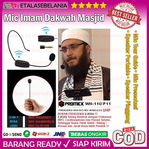 Jual MIC MICROPHONE MIKROPON HEADSET WIRELESS UHF SYSTEM - PROMICK WH ...