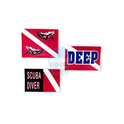 Jual Cutting Sticker Small 1 Set Diver Flag - Sticker Logo Bendera ...