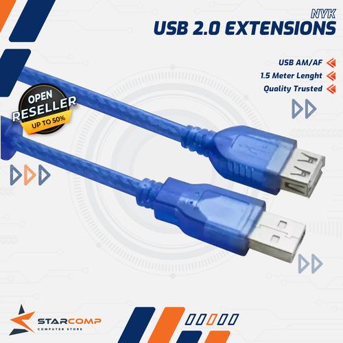 Jual Kabel USB Perpanjangan USB 2.0 NYK / KABEL USB Extender - 1,5m ...