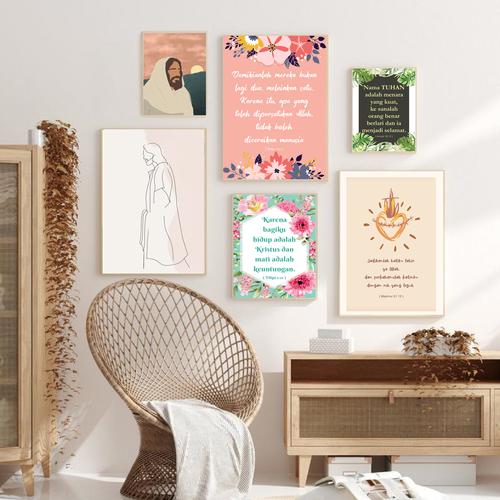 Jual hiasan dinding rohani aesthetic 15x20 walldecor kristen / katolik ...