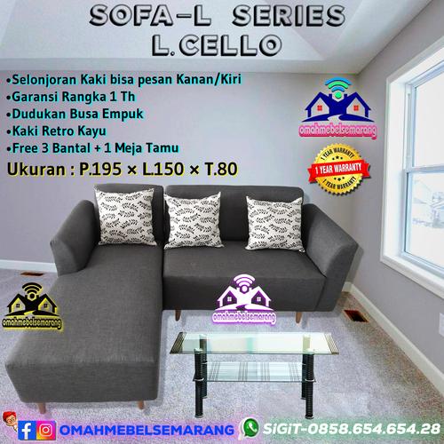Jual Sofa L Minimalis Retro CELLO Kursi Tamu Keluarga Santai - Kota ...