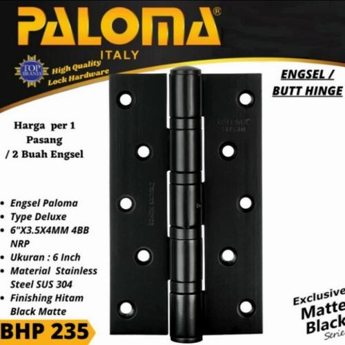 Jual ENGSEL PALOMA BHP 235 BLACK 6"X3,5"X4MM ENGSEL PINTU HITAM ...