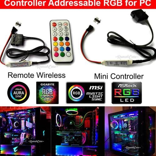 Jual Controller LED Strip ARGB PC Remote WIreless RF 3 Pin 5v Molex ...