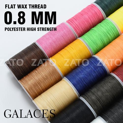 Jual GALACES 0,80 mm Flat Waxed Leather Thread - Benang Jahit Kulit ...