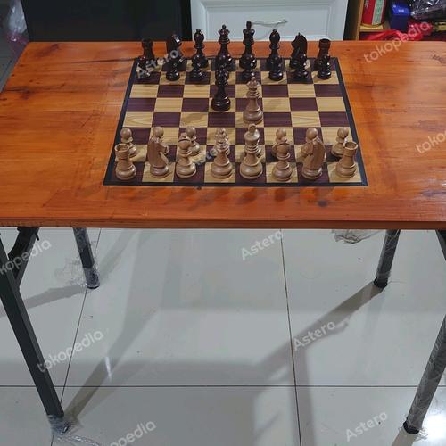 Jual Meja Catur Lipat Kayu Solid Mahogany 120x60cm + Catur Set ...